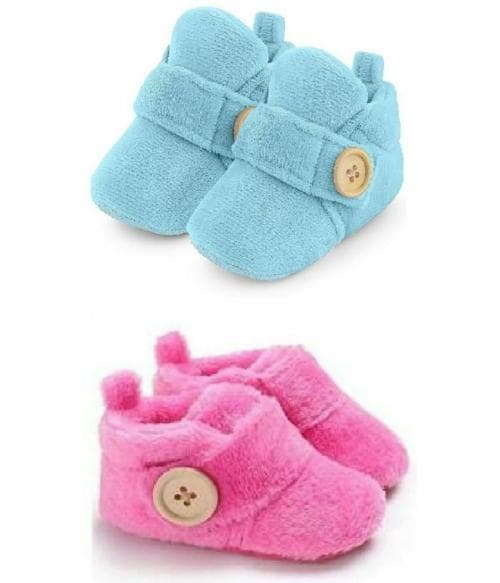 Buy BASICS21 Baby Girls And Baby Boys Navy Soft Base Booties Online at ...