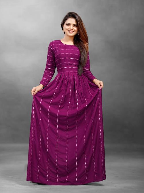 Buy Aika Women's Rayon Mirror Work Readymade Gown Online at Best Prices in India - JioMart.