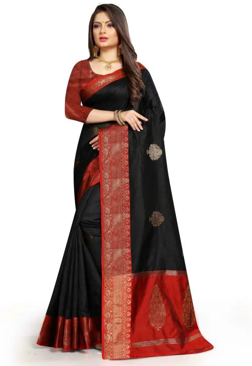 Buy NS World Women Black Embroidered Art Silk Saree Online at Best Prices in India - JioMart.