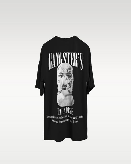 Buy BOFRIKE Gangster Black Oversized T-shirt For Men Online at Best ...