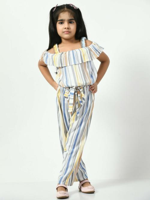 Buy Bella Moda Girls Stripes Sleeveless Casual Wear Dress Online at ...