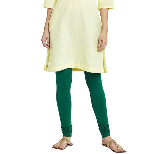 Buy GO COLORS Women Green Solid 100% Cotton Leggings Online at Best Prices in India - JioMart.