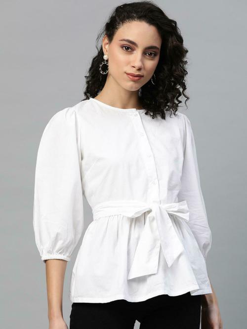 Buy plusS Women White Solid Top Online at Best Prices in India - JioMart.