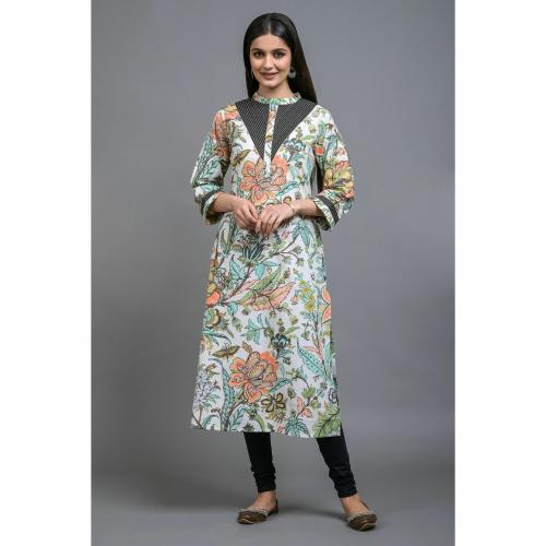 Buy Ramniya Black Combination Tagai Work Coller Kurti For Womens and ...