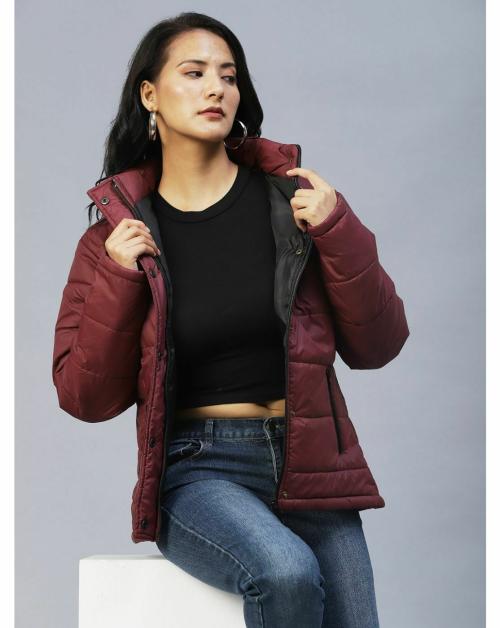Buy Rigo Women Wine Puffer Jacket Online at Best Prices in India - JioMart.