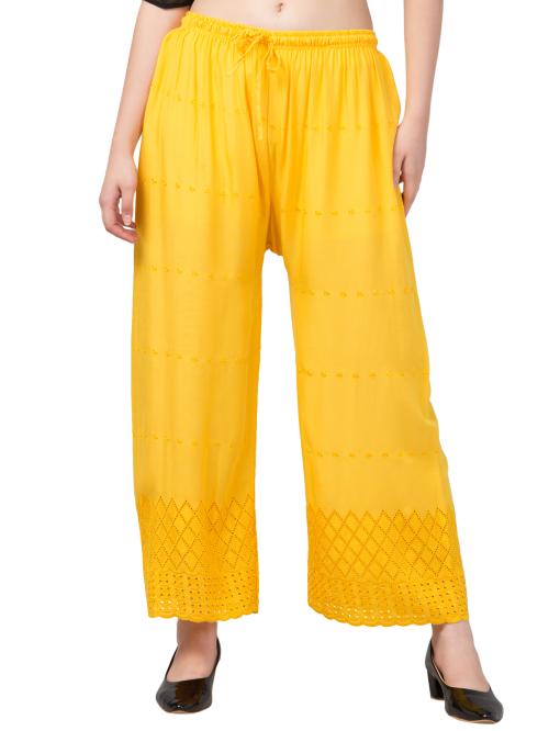 Buy Hathor Dreamz Stretchable, Elegant and Easy Wash-Ankle Length Women Half Chikan Palazzo,26 ...