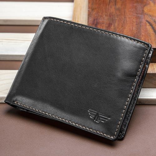 Buy Red Tape Black, Tan Leather Two Fold RFID Wallet Online at Best ...