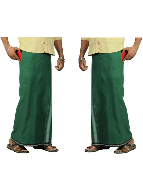 Buy PRAKASAM COTTON COTTON Mens Kerala Thalapathi Border 2Way pocket ...