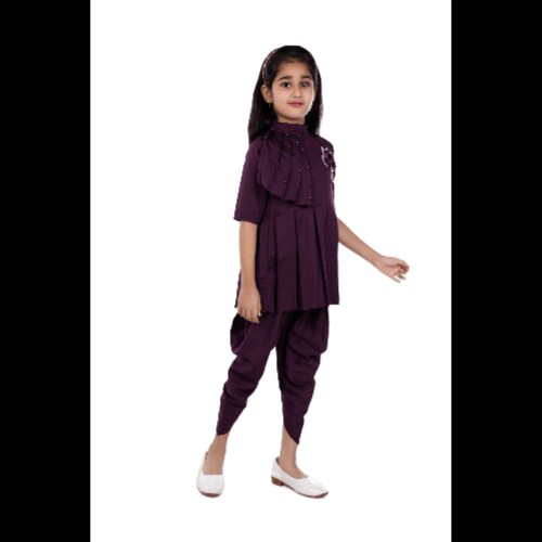 Buy Burbn girls purple peplum tunic and dhoti pants set Online at Best ...