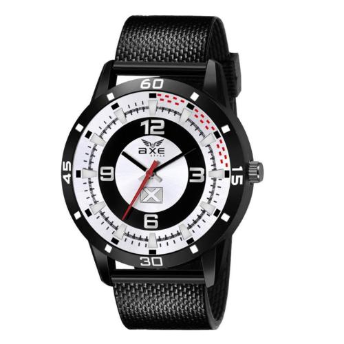 Buy Axe Style Analog Black and White Dial and Strap Watch for Men (X ...