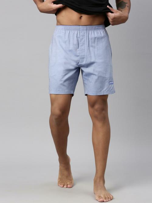 Levi's Men's Blue Melange Solid Cotton Boxers - JioMart