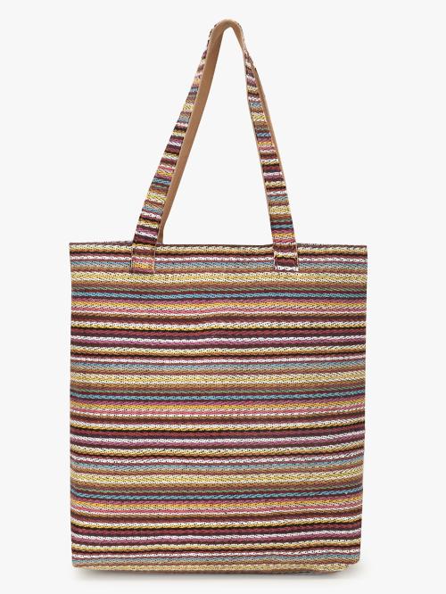 Buy Anekaant Eco-Friendly Light Brown & Multi Acrylic Dari Striped ...