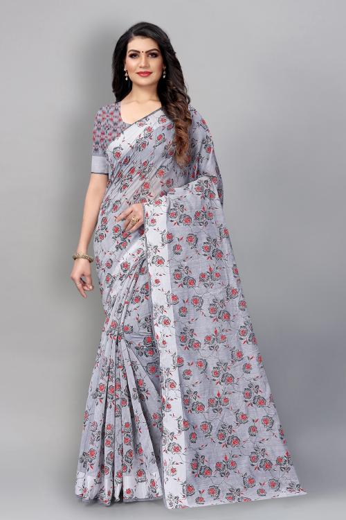 Buy JULEE Women's Cotton Printed Saree Online at Best Prices in India ...