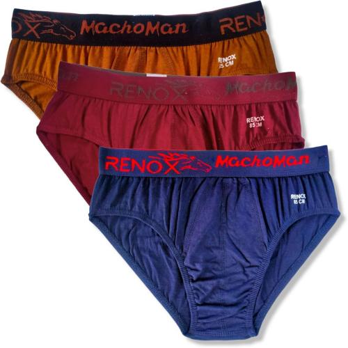 Buy Renox Men Multicolor Solid Pure Cotton Pack Of 3 Brief (100)_XXL Online at Best Prices in ...
