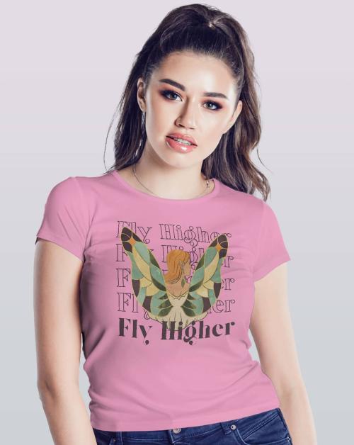 Buy Macmerise Fly Higher Baby Pink T-shirt for Womens Online at Best Prices in India - JioMart.