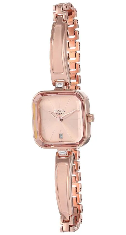 Buy Titan Analog Dial Rose Gold Band Rose Gold Raga Viva Watch ...