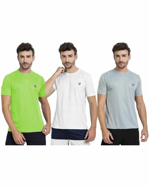 Buy The Youth Mantra Men Multicolor Solid Polyester T-Shirt - XXL (Pack ...