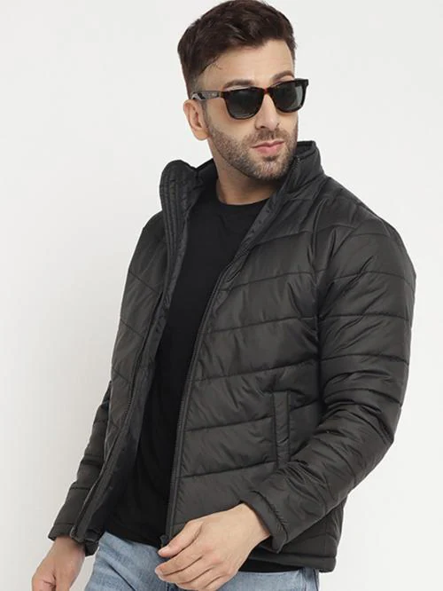 Buy ONNIT Men's Black winter wear full sleeve solid puffer Jacket. Quilted with high quailty ...
