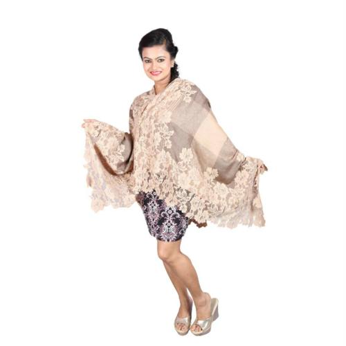 Buy Igm Women Wool, Silk Four Side Lace Stole Online at Best Prices in ...