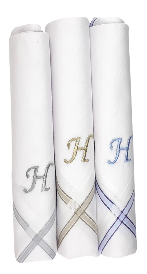 Buy Concerto Men's Fine Cotton (White) Embroidered Initial Handkerchief ...