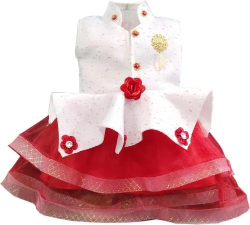 Buy Maruf Girls Red Cotton Blend Fit and Flare Dress - 18 to 24 M Online at Best Prices in India ...