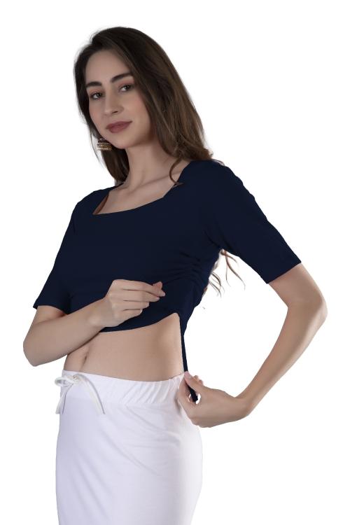 Buy THE BLAZZE B4034 Women Cotton Square Neck Half Sleeves Drawstring ...