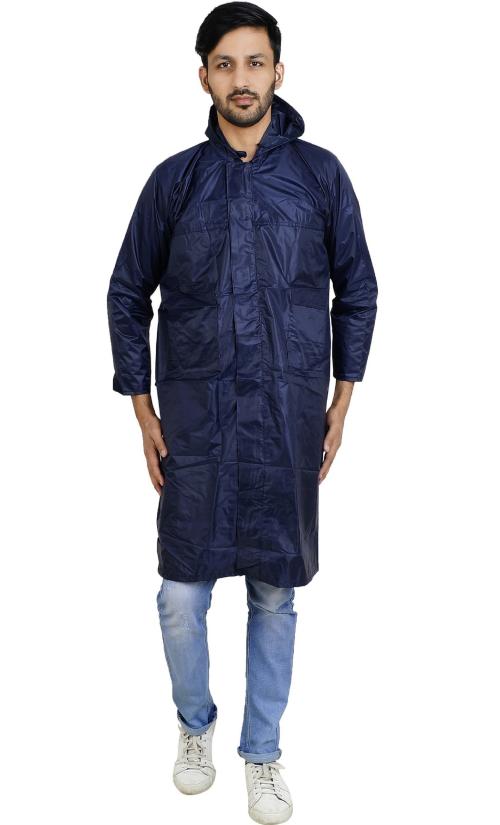 Buy Neekshaa Men's Solid Raincoat/Overcoat with Hoods and Side Pockets ...