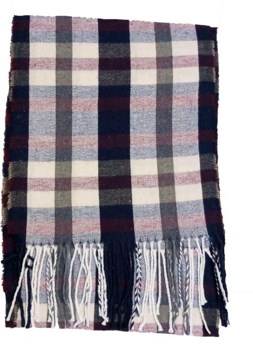 Buy V Vrinde Men Dark Blue, White Checkered Pure Wool Muffler Online at Best Prices in India ...