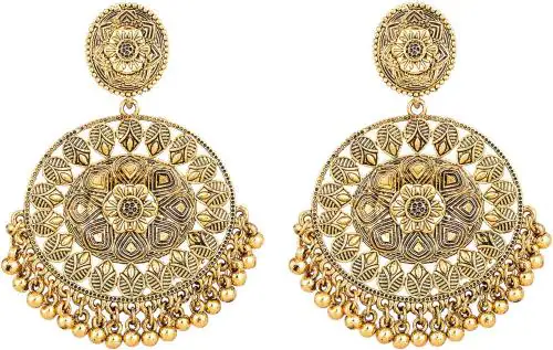 Buy AADITA Gold-Plated Alloy Gold Chandbali Earring For Women And Girls ...
