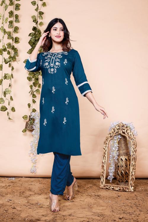 Buy Ranak's Embroidered Kurta Palazzo Suit Set Online at Best Prices in ...