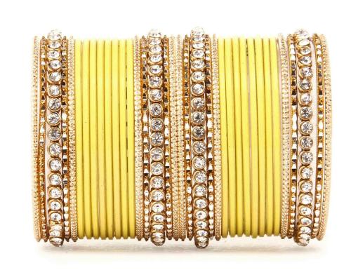 Buy Leshya Yellow Brass Bangle Set (Women) (Set Of 2) Online at Best ...