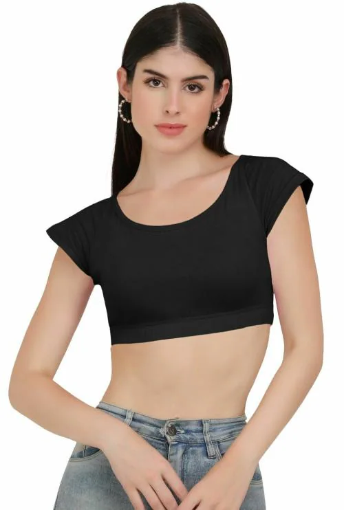 Buy AD2CART A4188 Women Wide Boat Drop Shoulder Neck Butterfly Sleeve Crop Top Online at Best ...