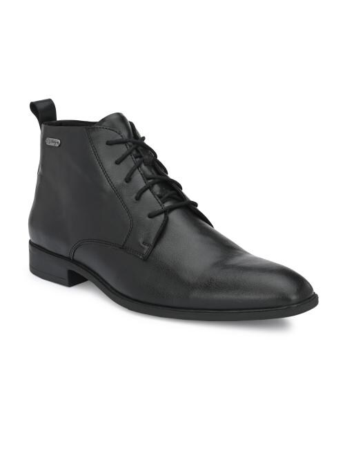 Buy Delize Men's Black Ankle Derby Boots Online at Best Prices in India ...