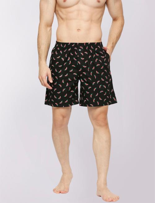 Buy FRENCHIE Men Printed Cotton Boxer Shorts - Chilly Black Online at ...