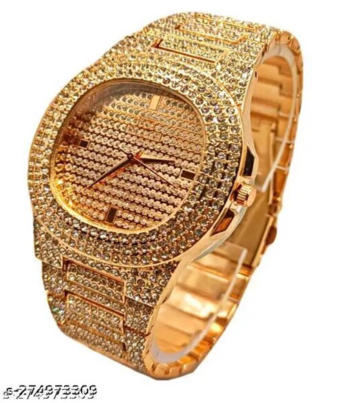 Buy FANCY KF Htm Men's Fashion Crystal Luxury Big Face Square Full ...