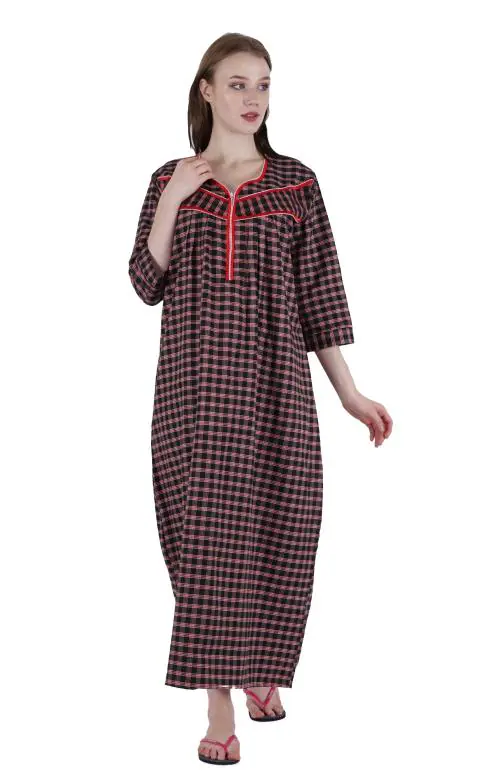 Buy WILDSELF Winter Cots Wool Kingery Work Nighty/ Nightgown (Color: Red, Size: L) Online at ...