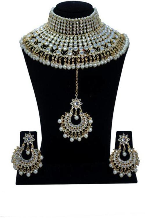 Buy Makhan White Alloy Gold Plated Jewel Set For Women Online at Best ...