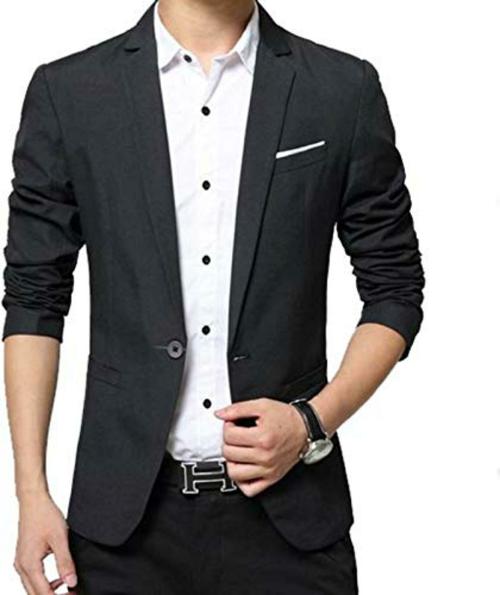 Buy Luxrio Men Black Polyester Blazer Online at Best Prices in India ...