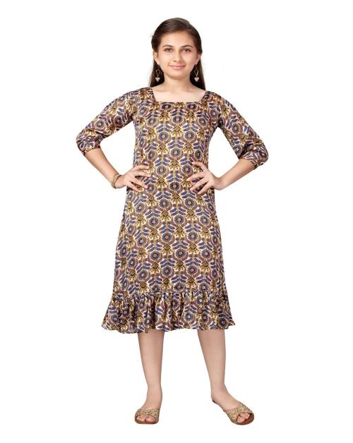Buy Muhuratam Girls Fawn Colour Middi Online at Best Prices in India ...