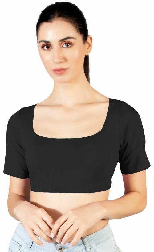 Buy AD2CART A4220 WomenSquare Neck Half Sleeve Crop Top Online at Best ...