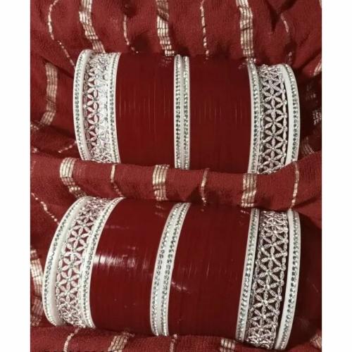 Buy SHIVAAY TRADERS Punjabi Chuda for wedding/ Maroon Birdal Chood ...