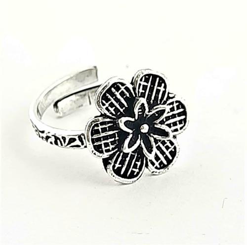 Buy Yash Jewels Emporium Silver-Plated Brass Adjustable Classic Ring ...