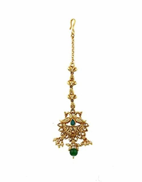 Buy Anuradha Art Jewellery Women Gold Plated Metal Stone Droplet Maang ...