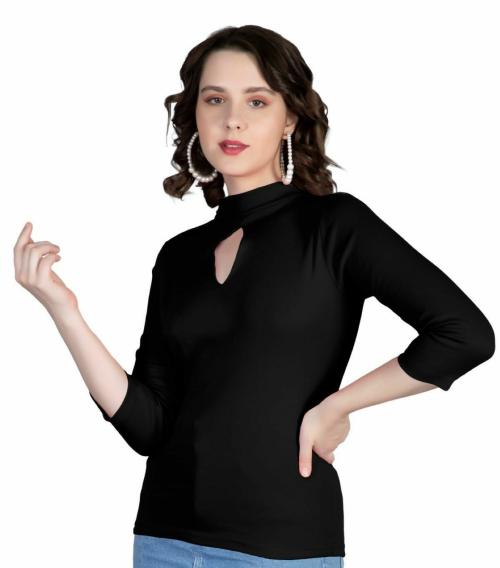 Buy AD2CART A6023 Womens TV oval neck cap sleeve crop top Online at ...
