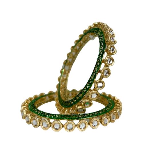 Buy MANIK Royal Golden Plated pearl moti Bangle set (2.10) Online at ...