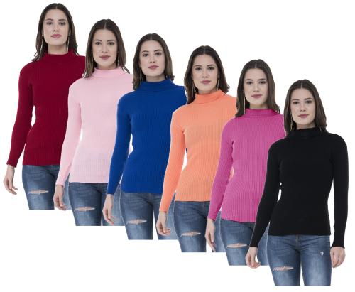 Buy IndiWeaves Women Woollen Warm Full Sleeves High Neck Skivvy (Pack ...