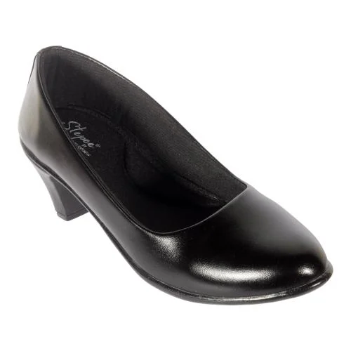Buy Stepee Classy Slip-on Cone Heel Black Formal Bally Sandal for Women ...