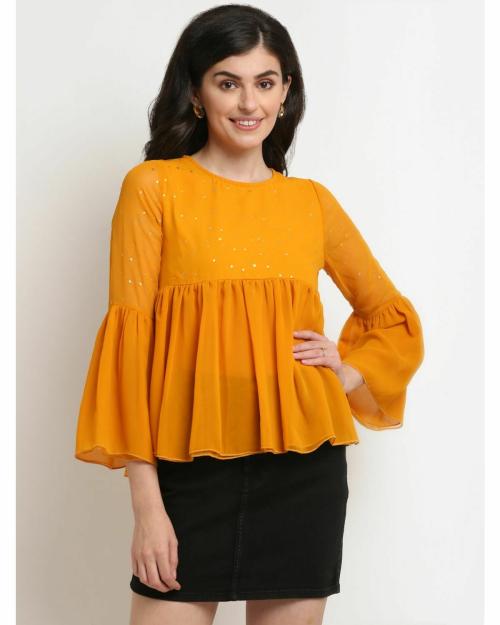 Buy La Zoire Full Sleeves Foil Print Top Online at Best Prices in India ...