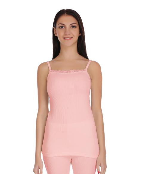 Buy Selfcare Women Sleeveless Self Design Polycotton Pink Thermal Sets ...