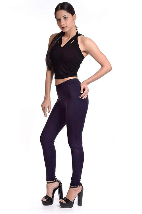 Buy Republic Of Curves Women Purple Roma Fabric Jegging (3Xl) Online at ...